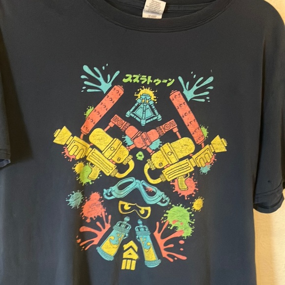 Gildan | Shirts | Splatoon Faded Graphic Gildan Softstyle Tee Paintgun ...